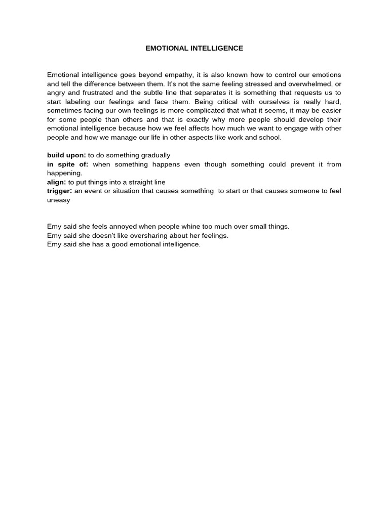 Emotional Intelligence | PDF