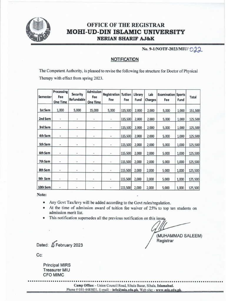 Fee Structure | PDF