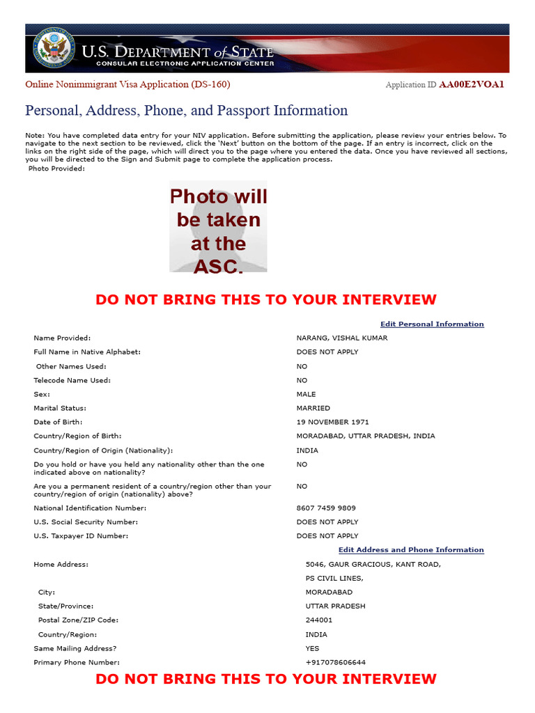 DS-160 Visa Application Overview | PDF | Passport | Travel Visa