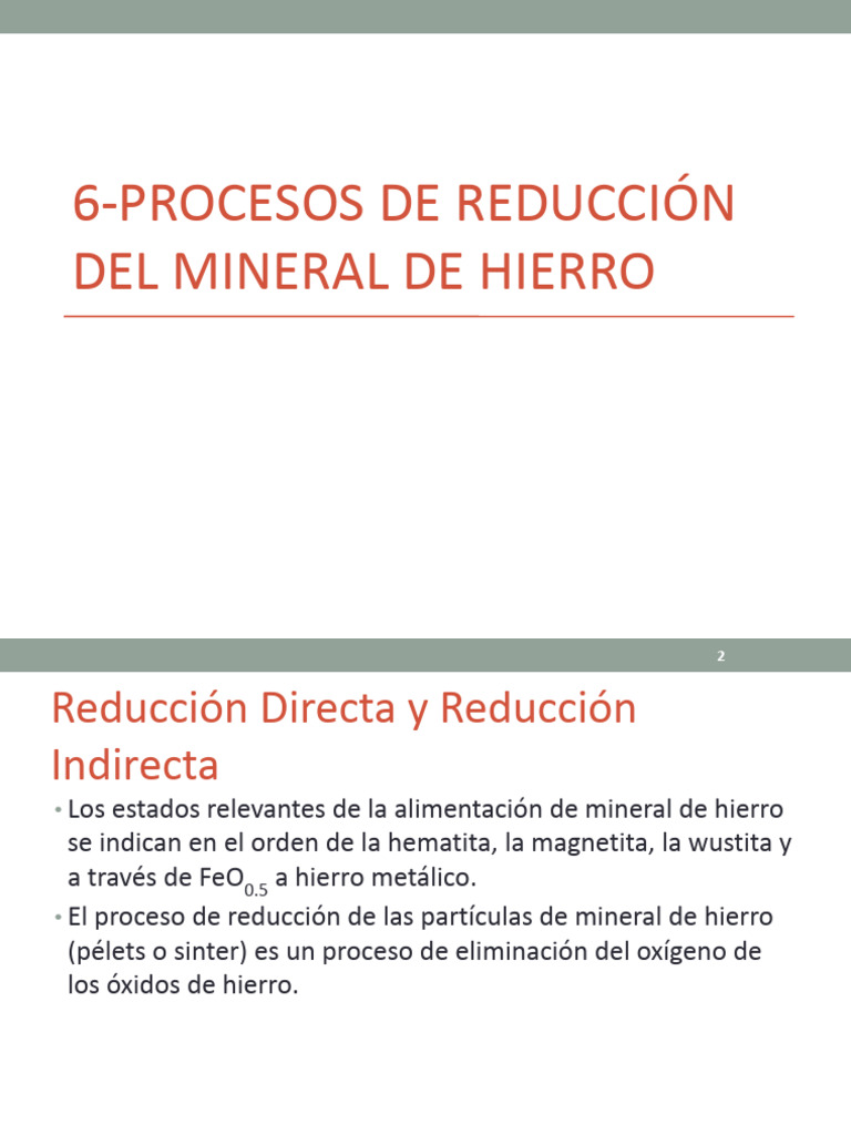 SID - 06 - Proc Reduccion | PDF | Hierro | Redox