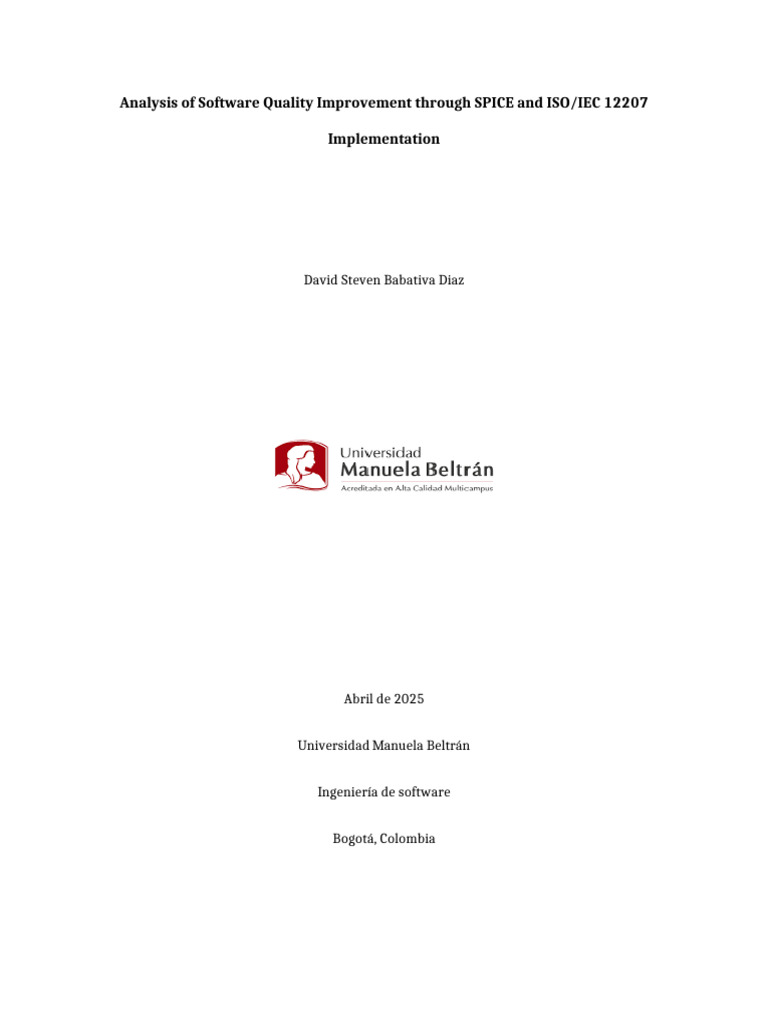 Software Quality Improvement via SPICE & ISO 12207 | PDF | Systems ...