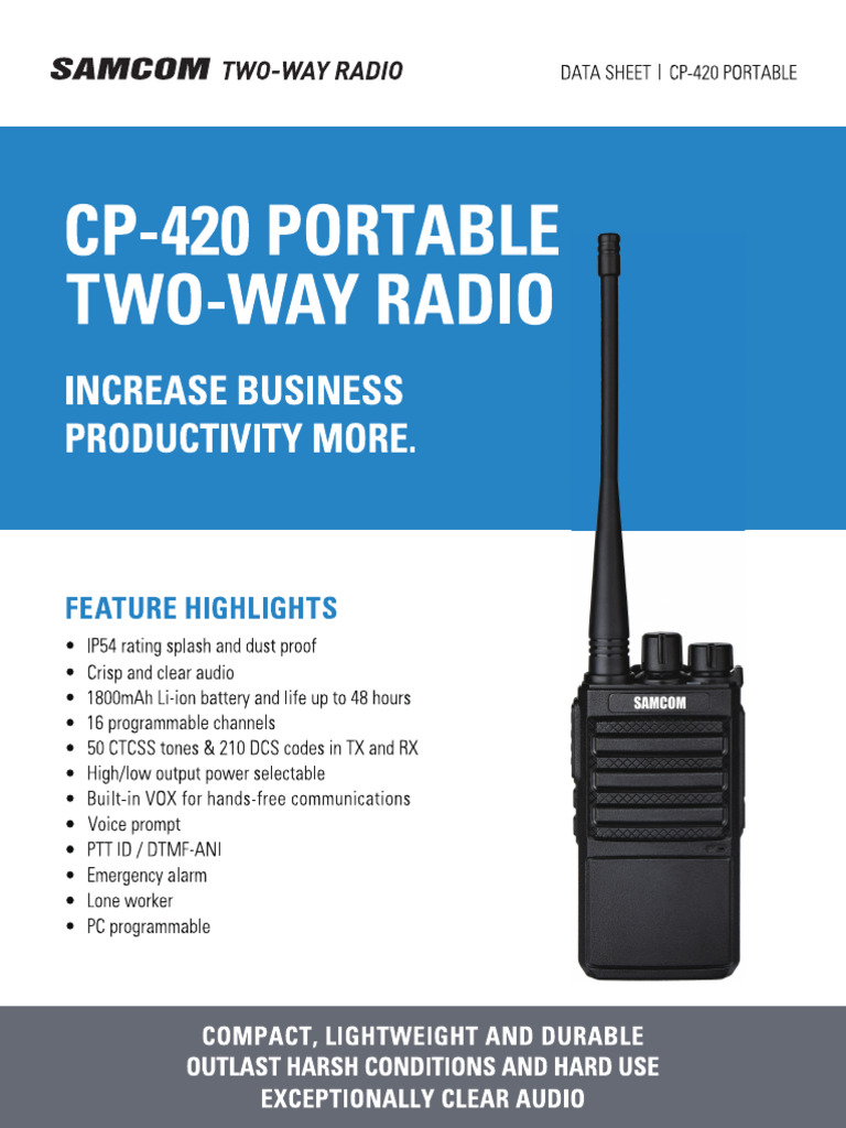 SAMCOM CP-420 Data Sheet | PDF