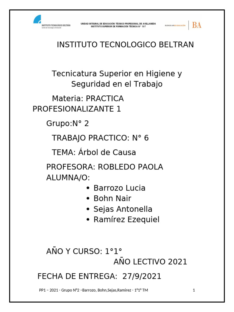 2021-TP N°6-GRUPO N°2- ARBOL DE CAUSA- 27.09.21 | PDF