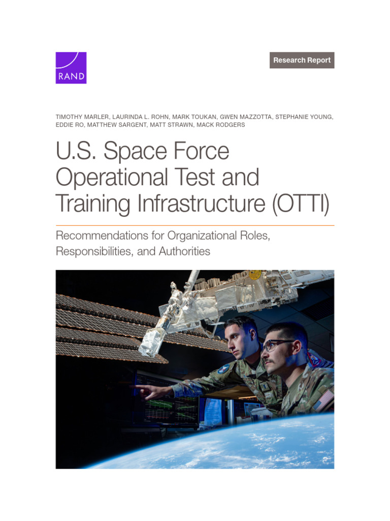RAND - RRA3173-1 U.S. Space Force Operational Test and Training ...