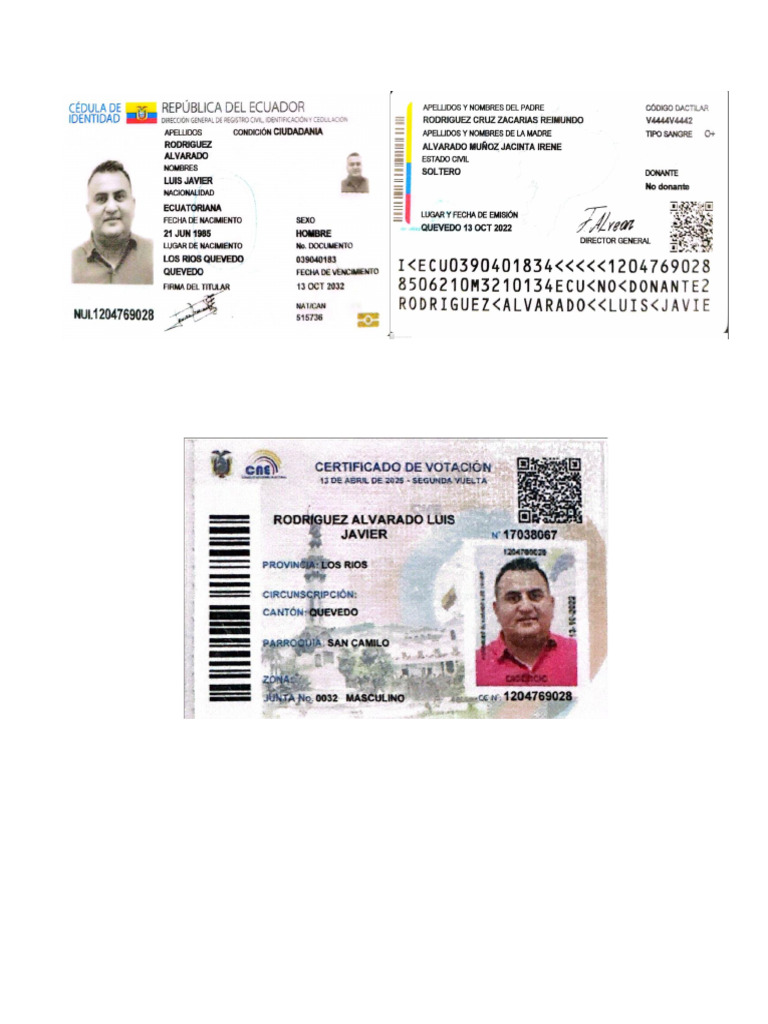 Cedula Javier 13 Abril 2025 | PDF