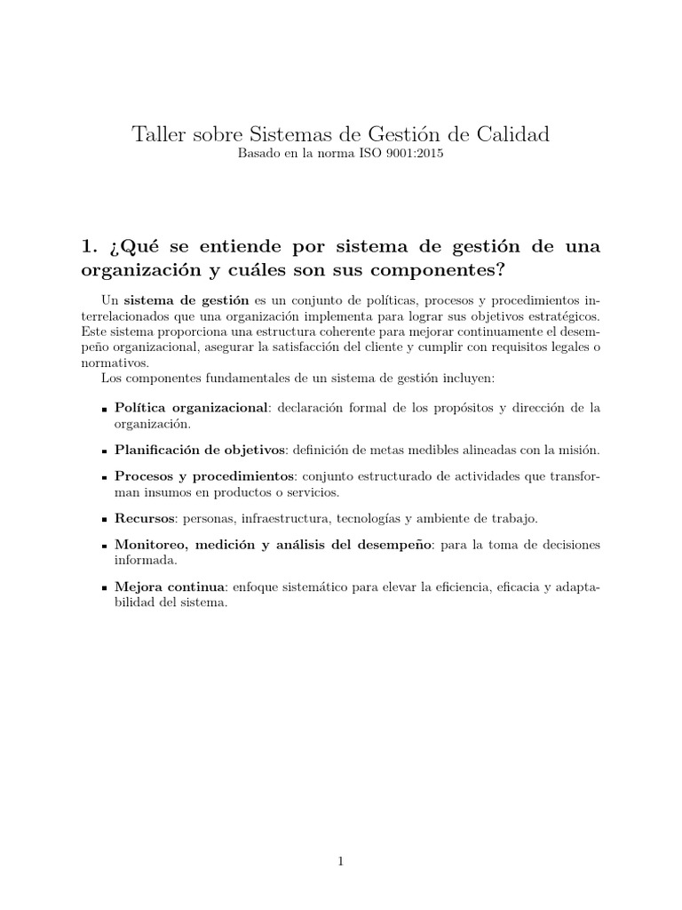 Gestión de Calidad | PDF | Calidad (comercial) | Sistema de manejo de calidad