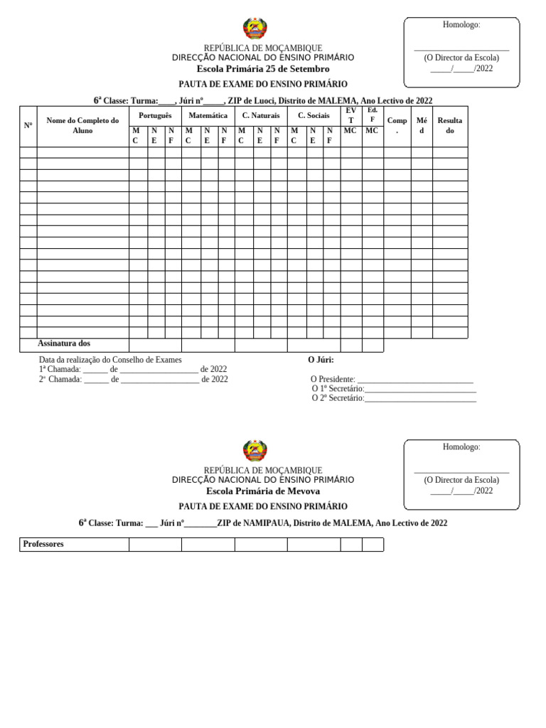 PAUTA DE EXAME 2022 | PDF