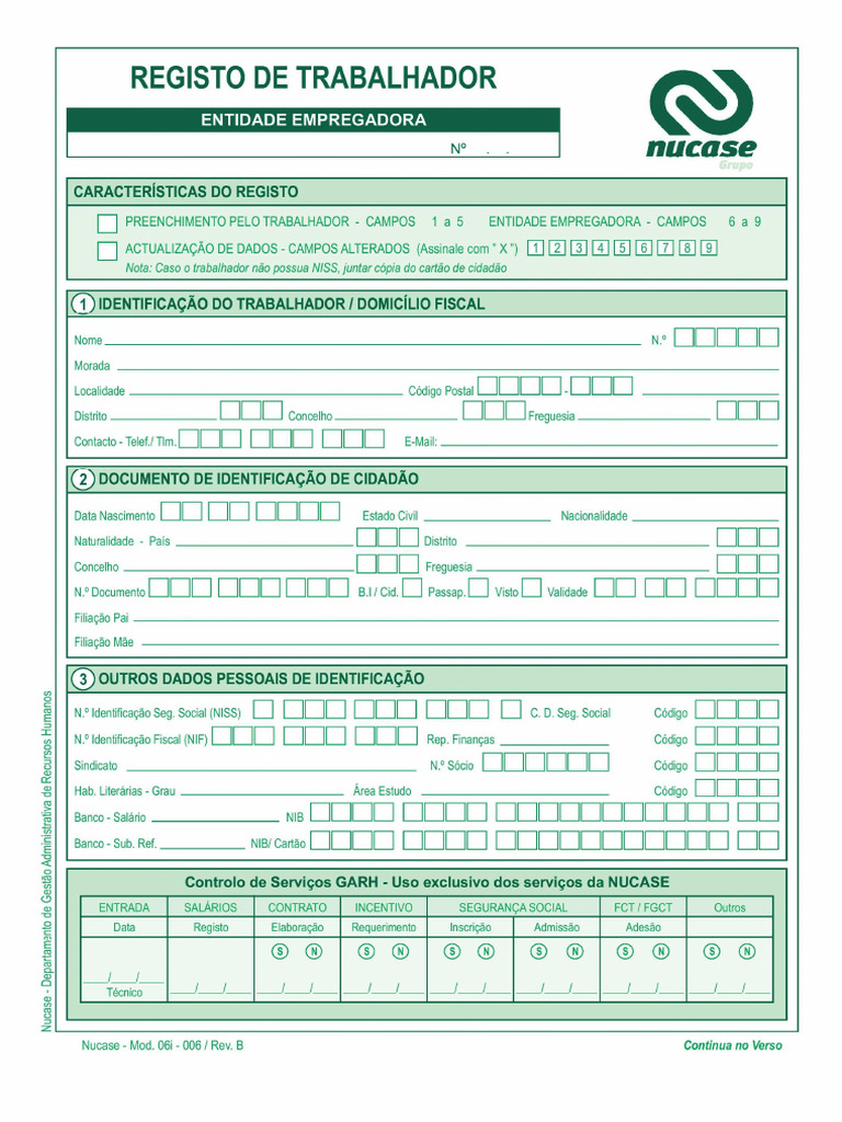 Registo Do Trabalhador | PDF