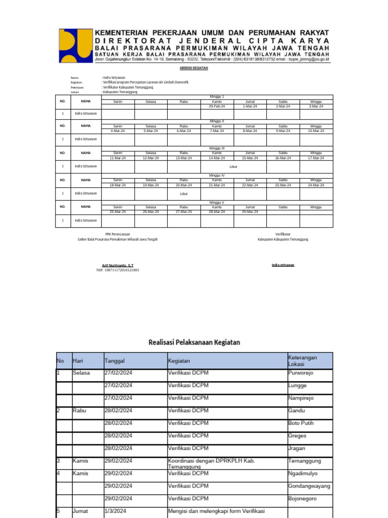 Absensi Dan Logbook | PDF