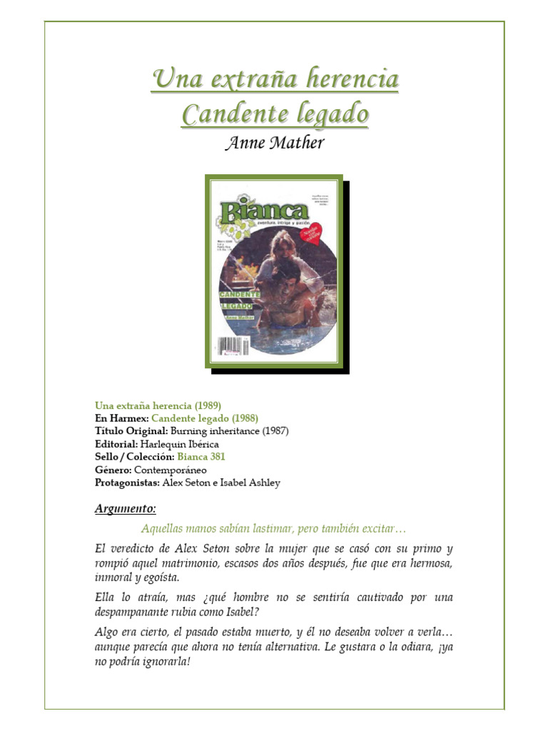 Anne Mather - Candente Legado | PDF