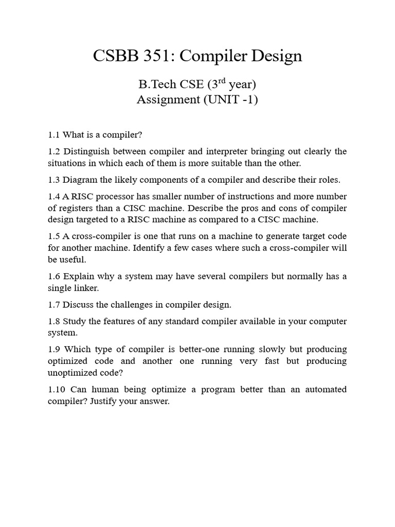 CSBB 351 Assignment | PDF