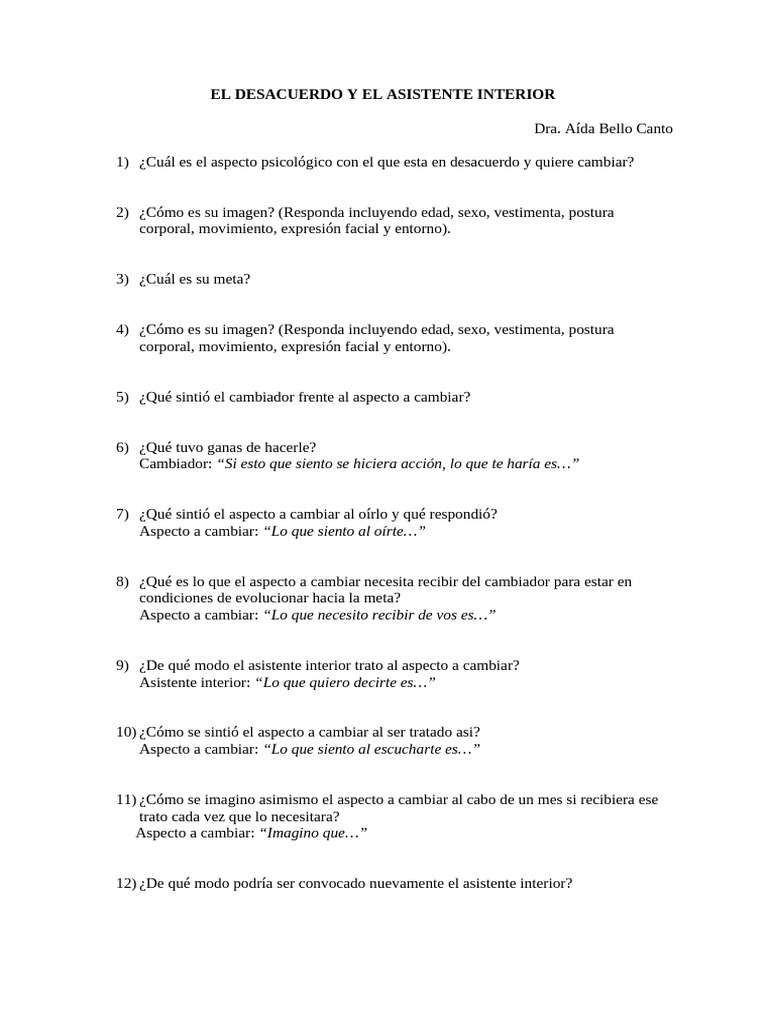 El Desacuerdo y El Asistente Interior | PDF