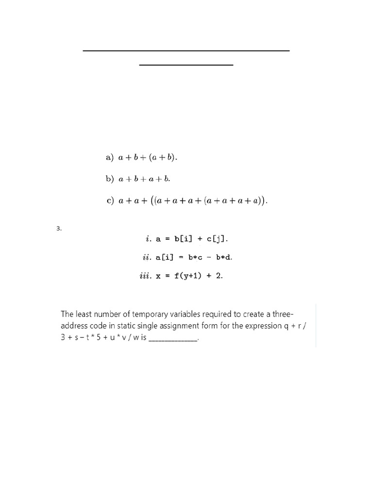 Assignment on Intermediate Code Generationand Three-Address Cod (1) | PDF