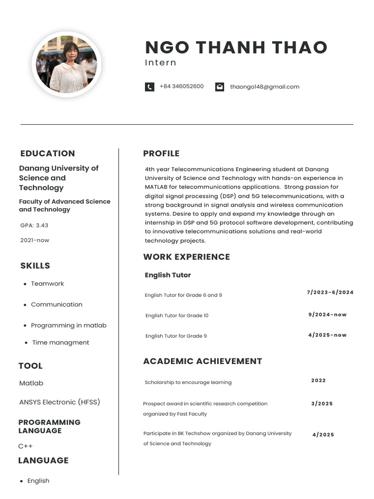 CV Ngo Thanh Thao | PDF
