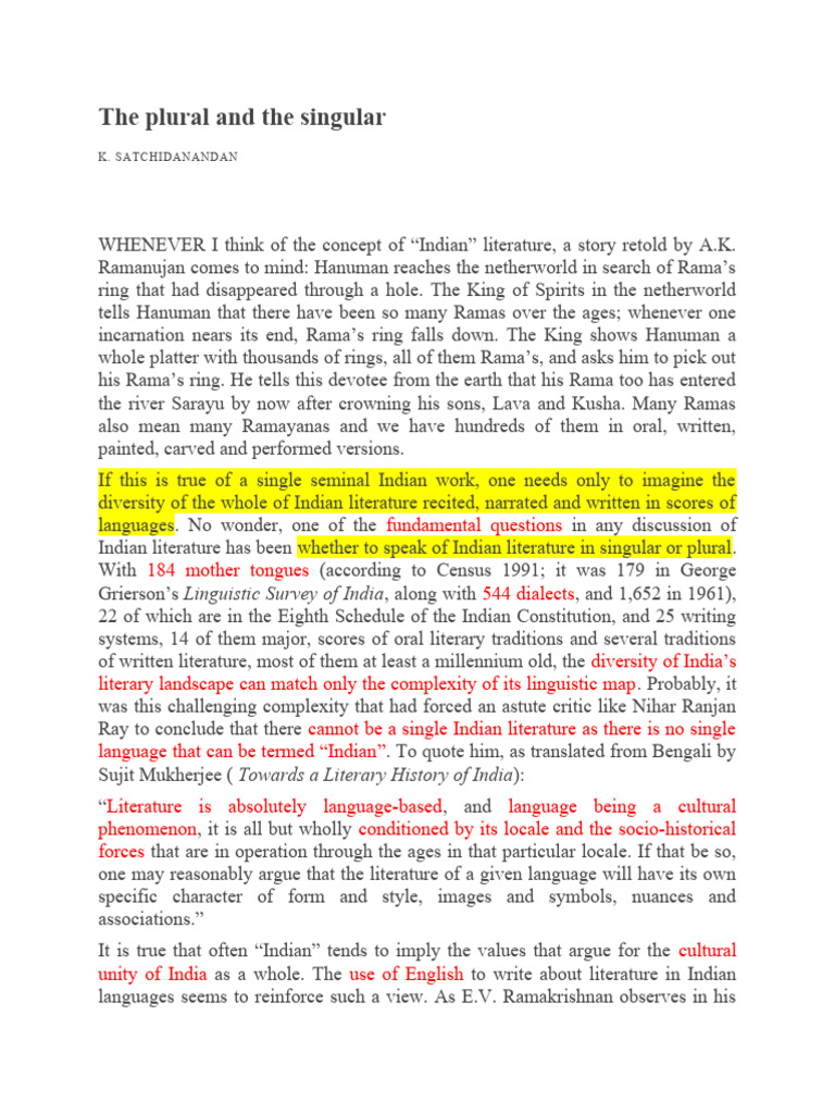 Exploring Indian Literature's Plurality | PDF | Rama | Indian Literature