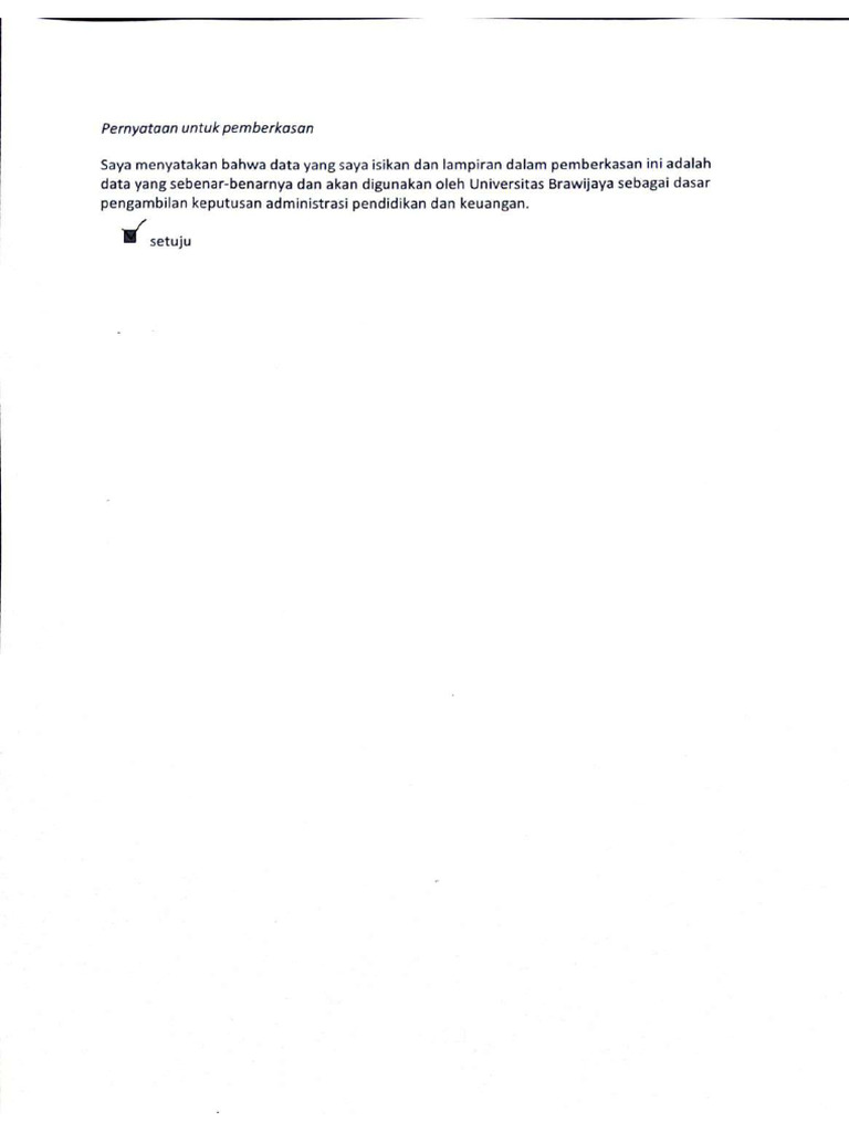 Surat Pernyataan UB | PDF