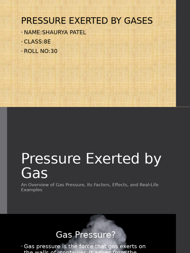 Pressure Exerted by Gases | PDF