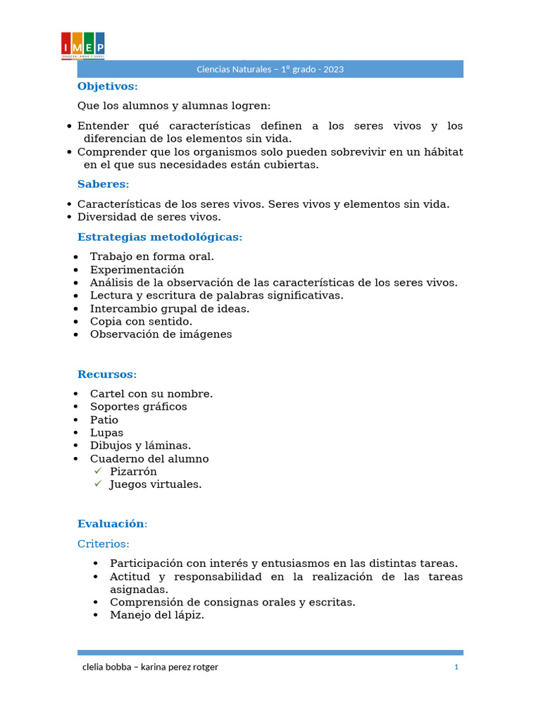 Unidad Didáctica 1 SERES VIVOS Y ELEMENTOS INERTES | PDF | Cognición ...