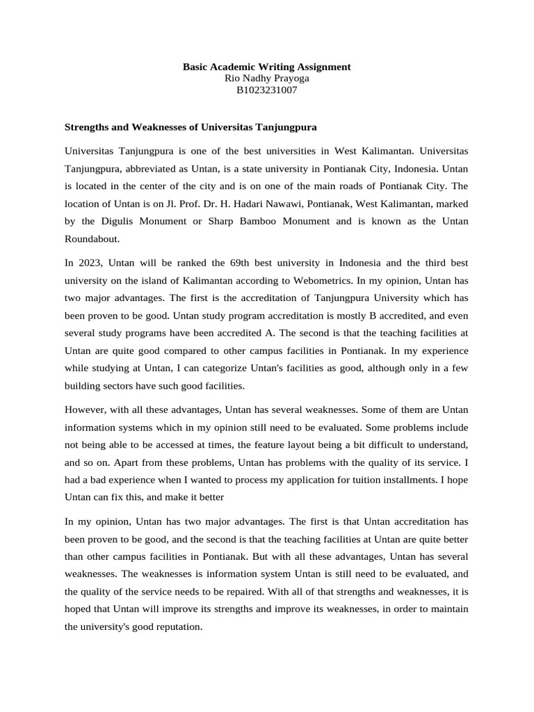 Basic Academic Writing Assignment | PDF