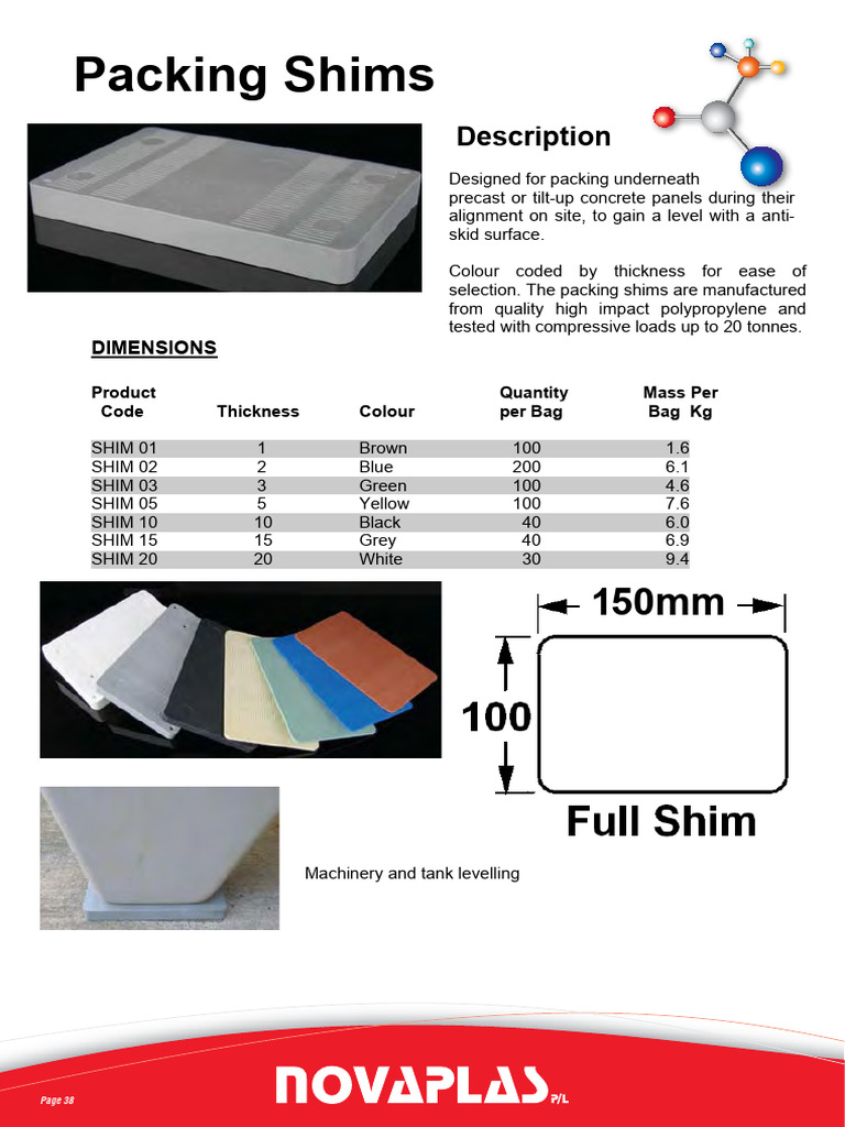 PLASTIC SHIMS Full-Half-Shim | PDF | Building Engineering | Materials