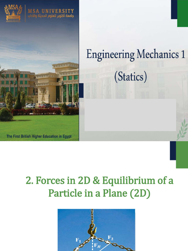 Lec. 2_ Forces in 2D _equilibrium in 2D- Fall 2024 | PDF | Force ...