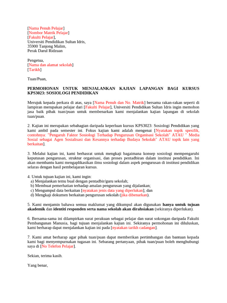 Contoh Surat Kps | PDF