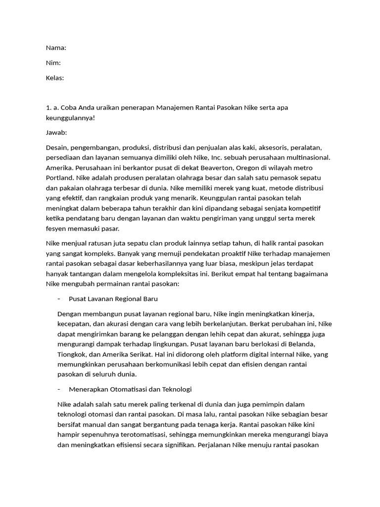 Manajemen Pasokan Rantai | PDF