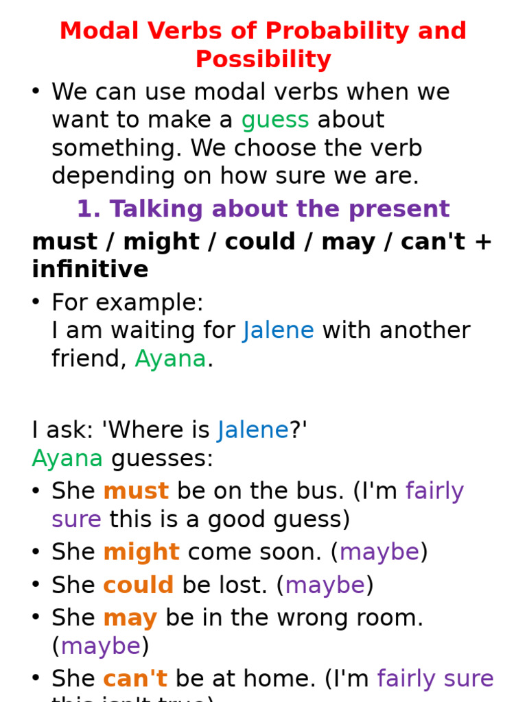 Modals Prob & Poss | PDF