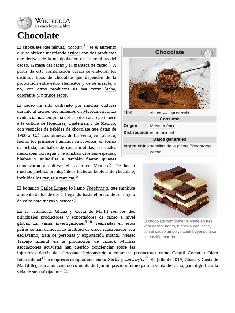 Historia y origen del chocolate | PDF | Chocolate | Grano de cacao
