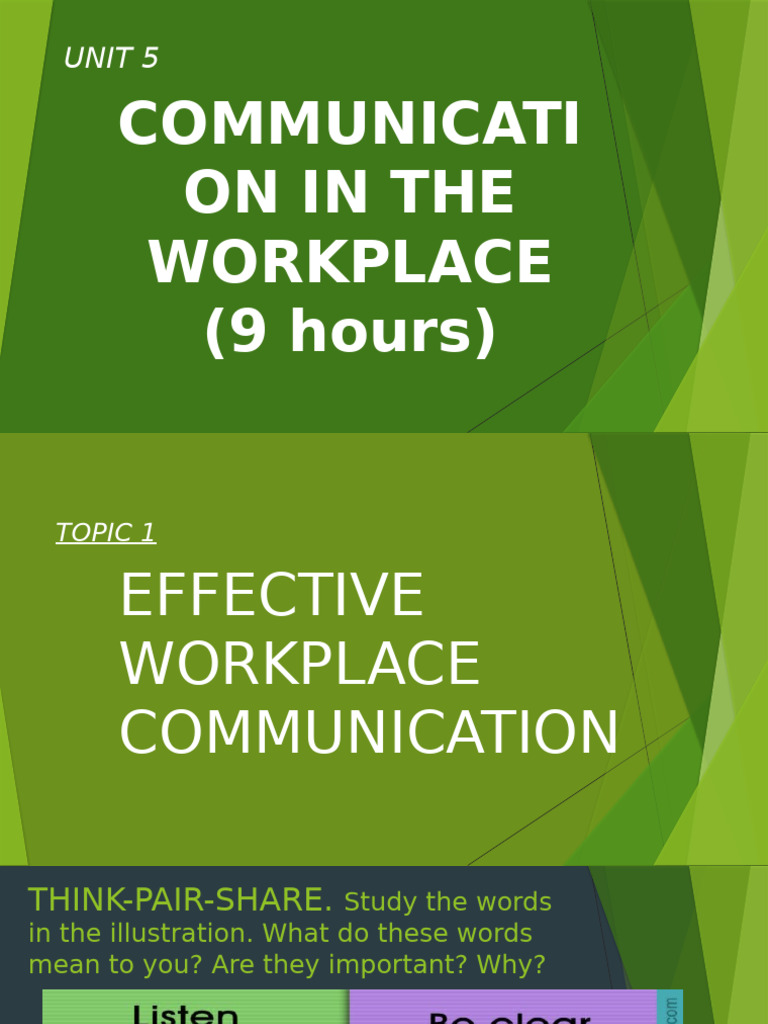 Effective Communication in the Workplace | PDF | Résumé | Memorandum