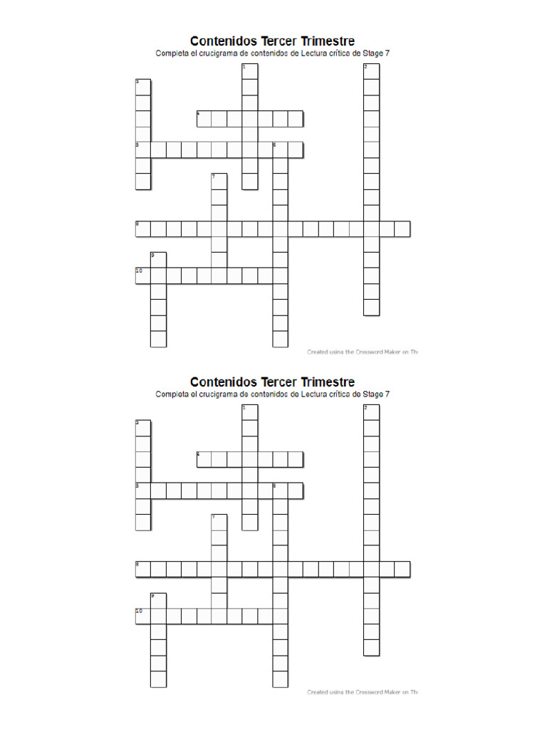 (32 Copias) Crucigrama Stage 7 | PDF