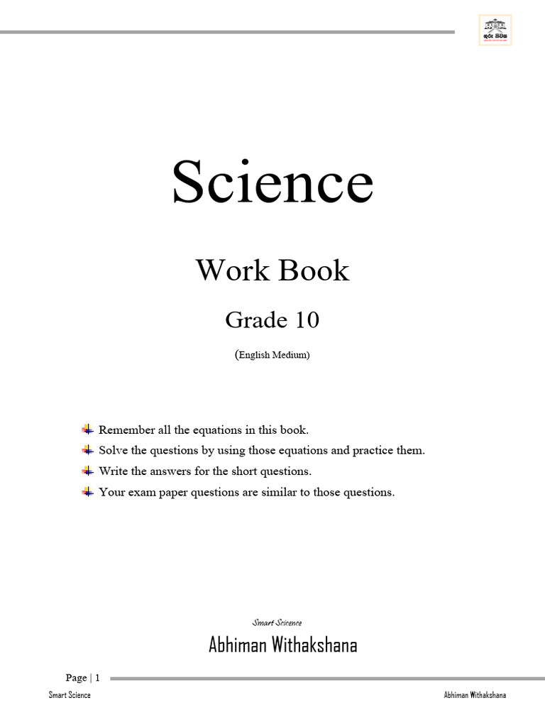 Science Grade 10 Workbook | PDF | Velocity | Acceleration