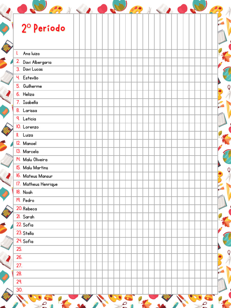 School Pattern Gradebook Attendance | PDF
