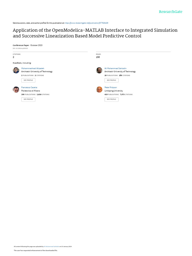 Alizadeh-Application of the OpenModelica-Matlab Interface to Integrated ...