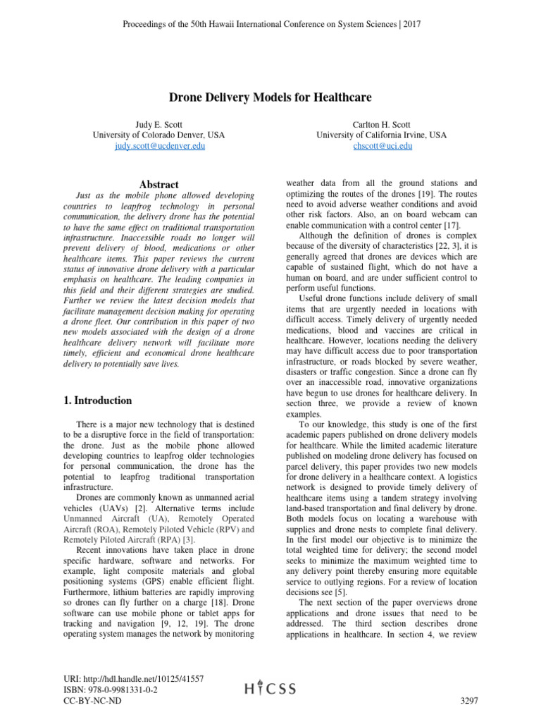 Healthcare Drone Delivery Models | PDF | Unmanned Aerial Vehicle ...