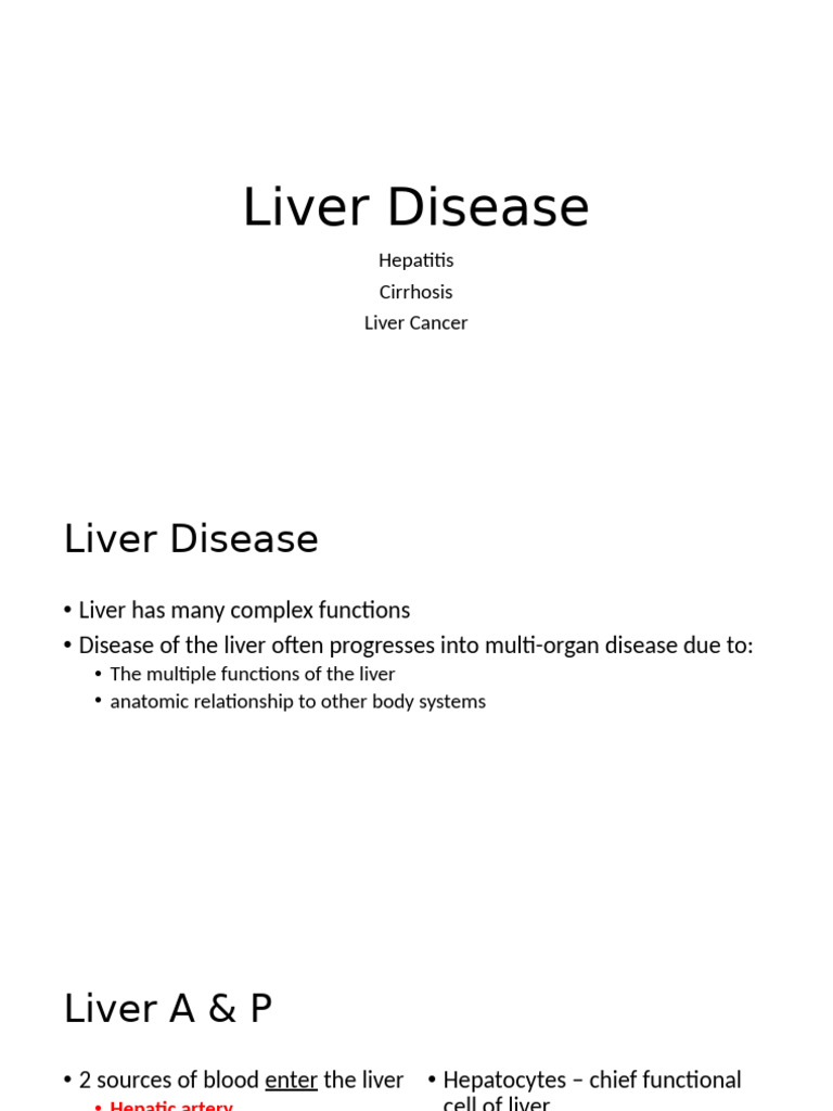 STUDENT - Unit 4 Liver Disease | PDF | Liver | Metabolism