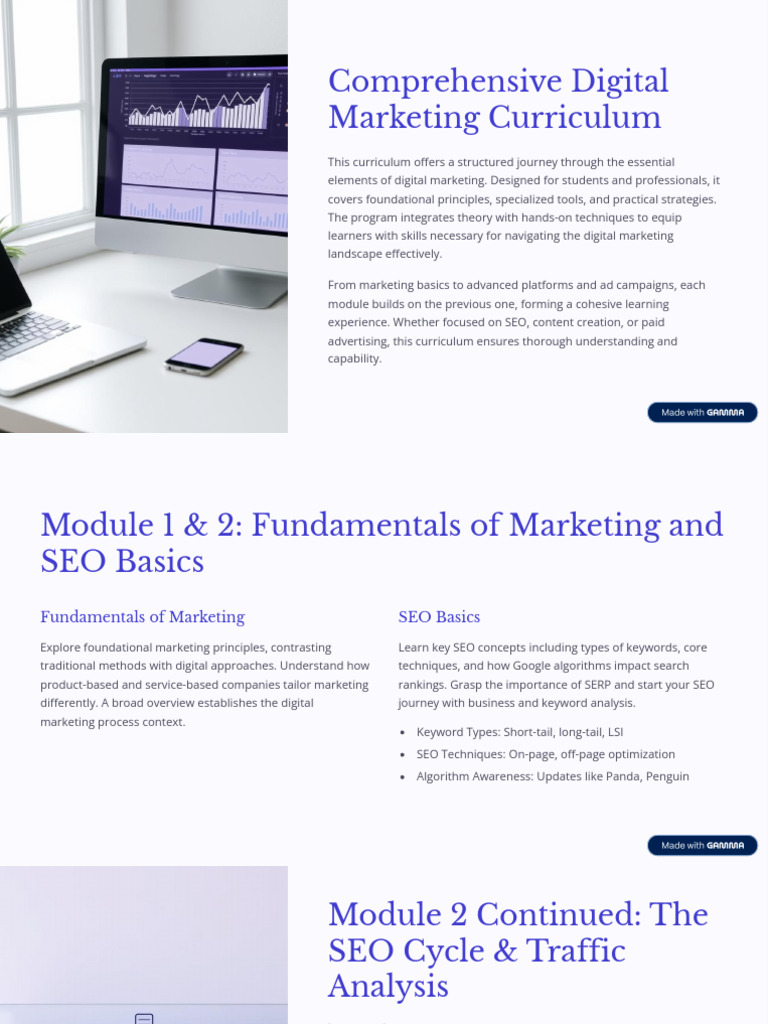 Comprehensive Digital Marketing Curriculum | PDF | Search Engine ...