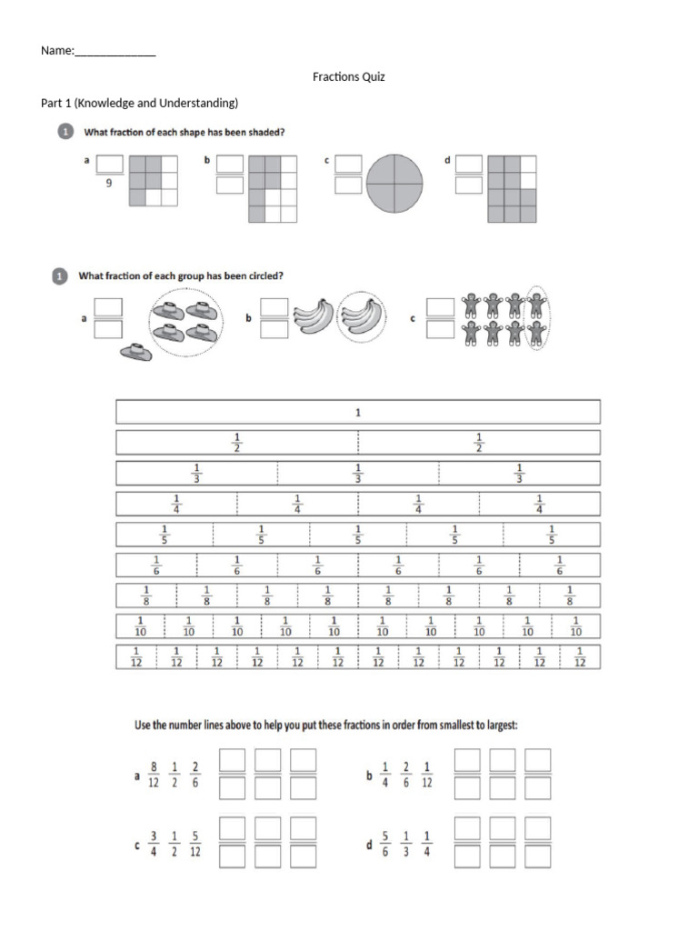 Grade 5 Fraction Test accomodated | PDF