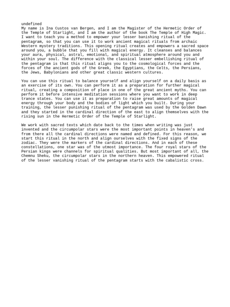 Empowering the Lesser Banishing Ritual of the Pentagram | PDF