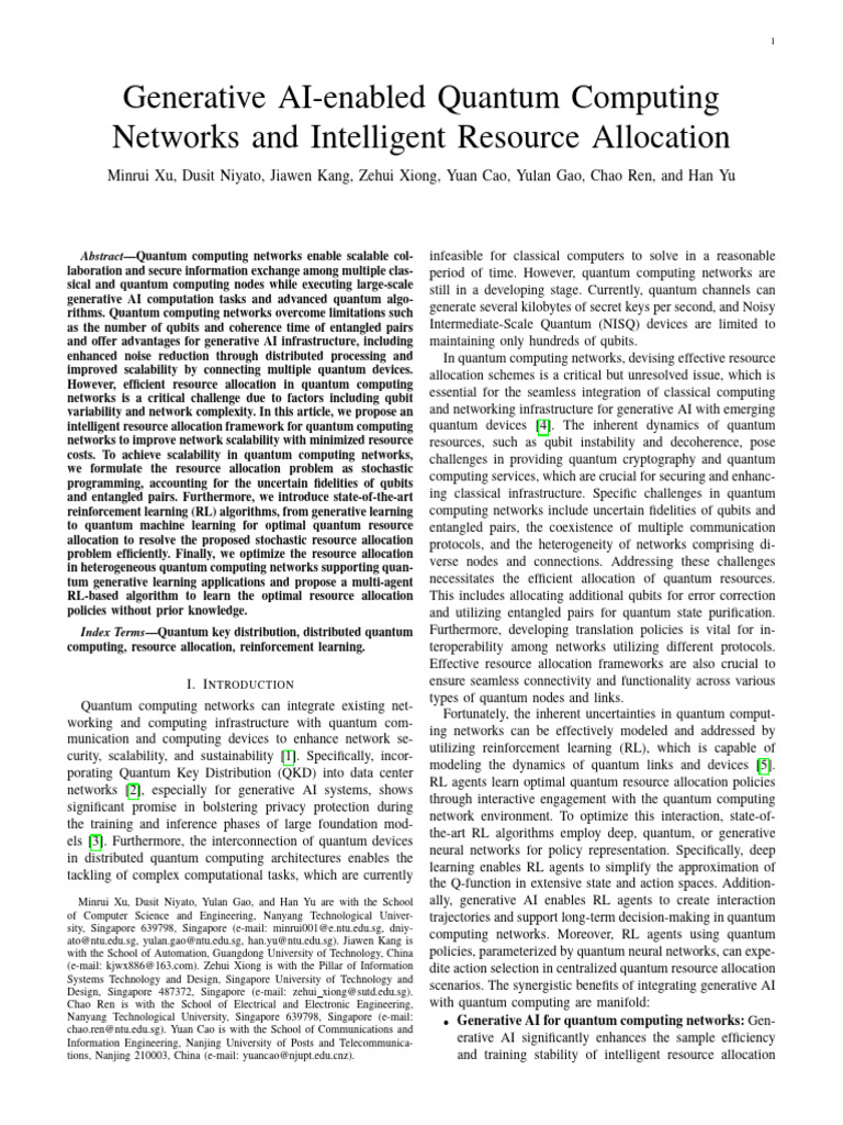 Generative Ai Enabled Quantum Computing Pdf Quantum Computing Computing