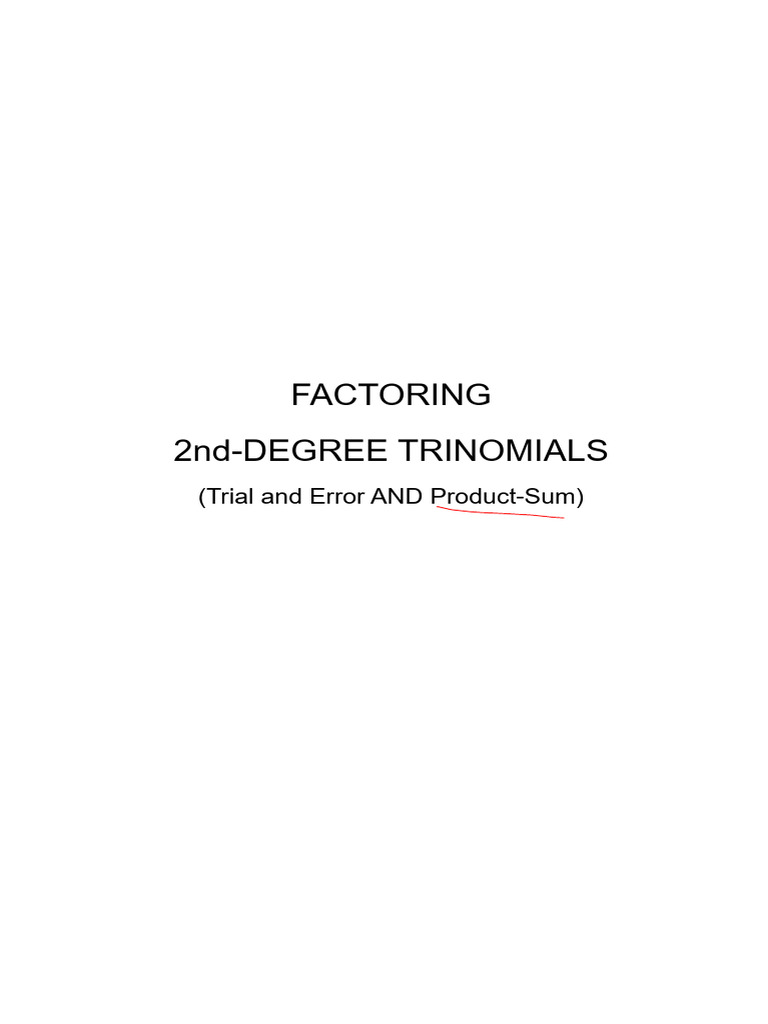 Factoring Trinomials Notes | PDF