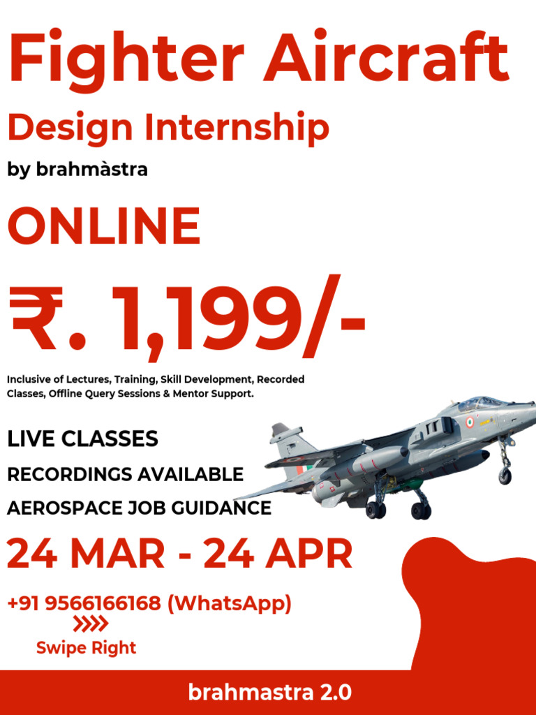 Fighter Aircraft Design Internship 2023 | PDF | Fighter Aircraft | Aircraft