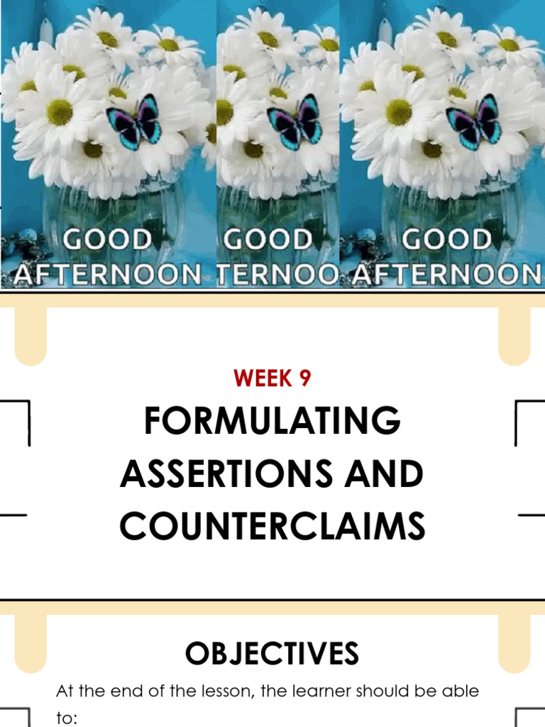 Week 9 Formulating Assertions and Counterclaims | PDF | Argument | Homework