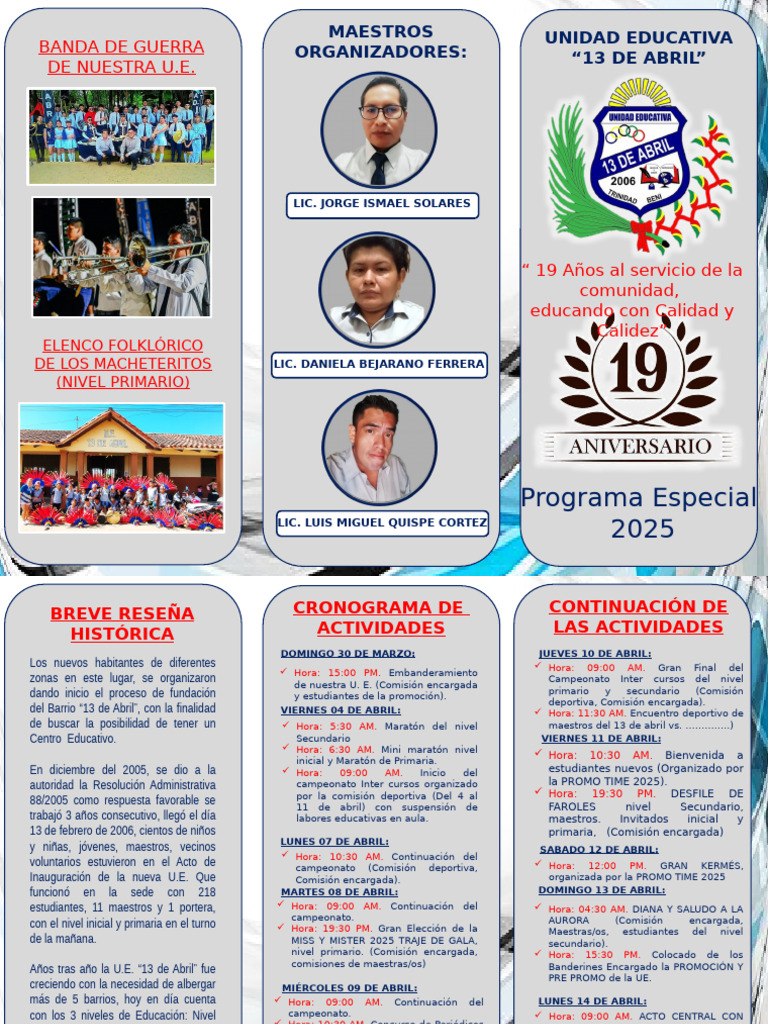 Triptico 2025 13 Abril | PDF