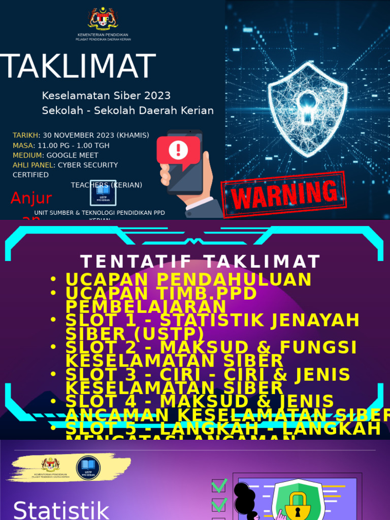 Slide Intro Taklimat Keselamatan Siber 2023 | PDF