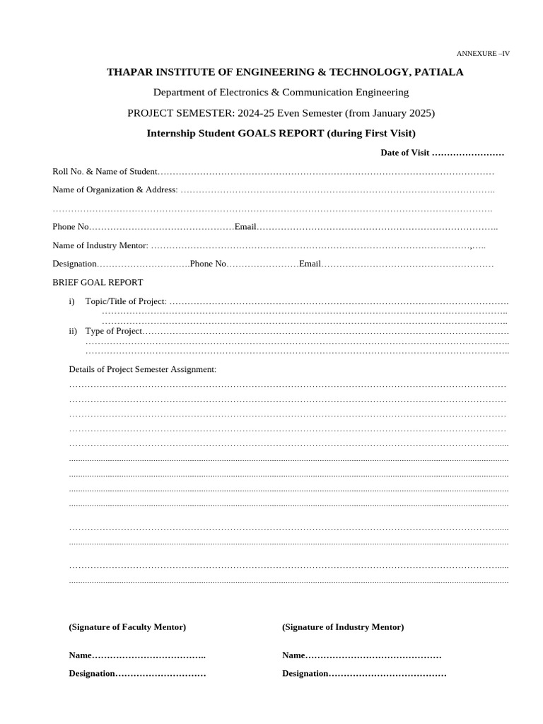 Goals Report Format | PDF