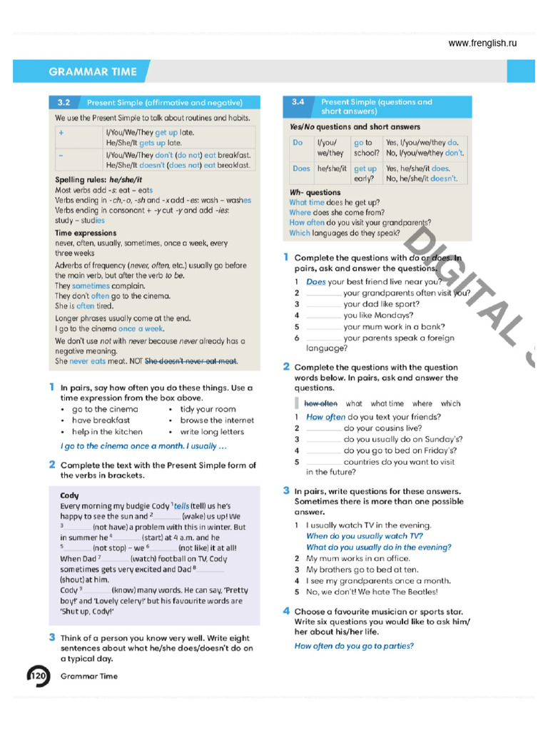 Present Simple Mauro | PDF