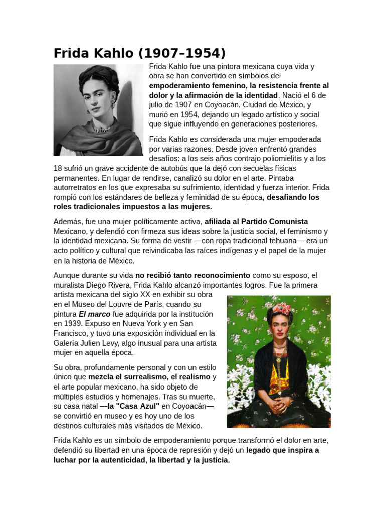 Frida Kahlo y María Félix: Iconos de Empoderamiento | PDF
