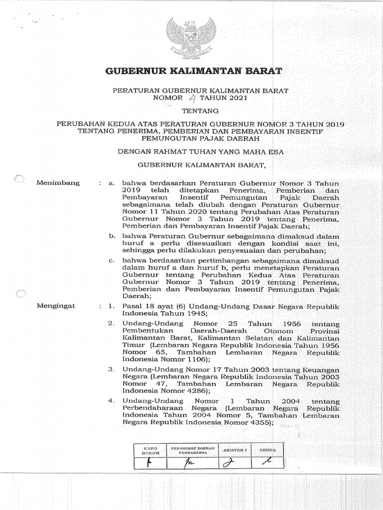 Pergub No 4 Tahun 2021 Ocr | PDF