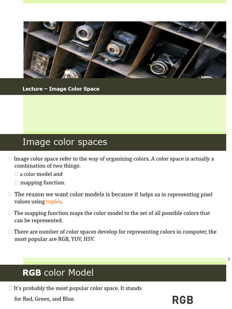 Lecture Image Color Space | PDF | Color | Rgb Color Model